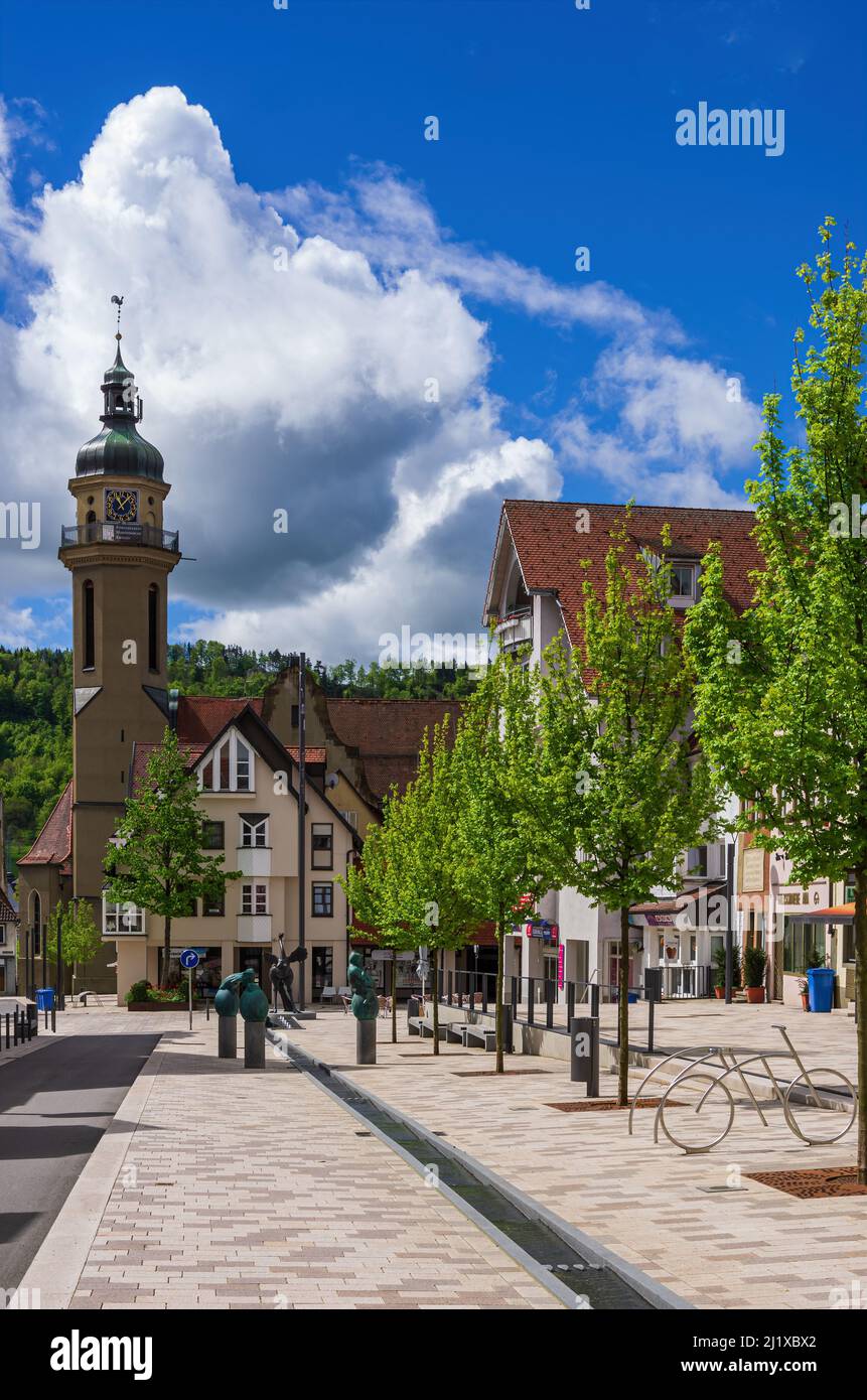 Ebingen, Albstadt, Baden-Württemberg, Germany: Uninhabited street scene ...