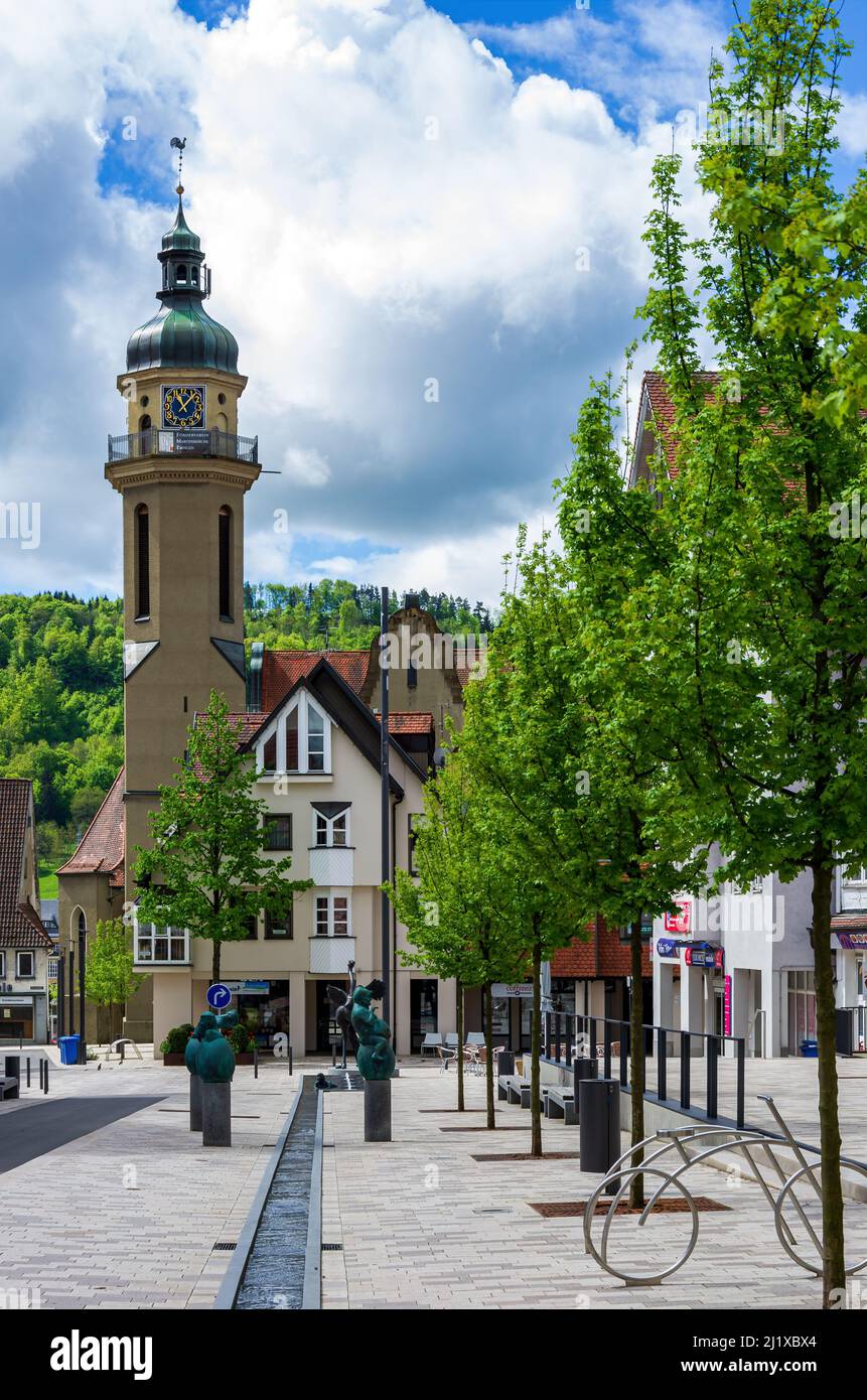 Ebingen, Albstadt, Baden-Württemberg, Germany: Uninhabited street scene ...