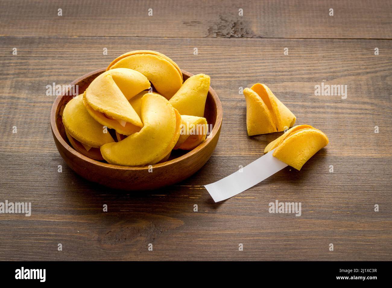 Bowl of Chinese New Year fortune cookies. Good luck concept Stock Photo ...