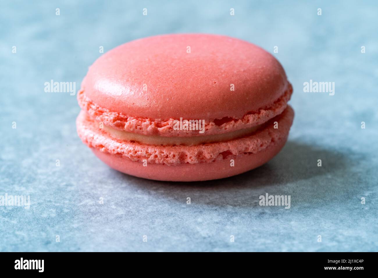 Macaron with Rose Flavor. Close up View of Macaroon. Ready to Eat Stock ...