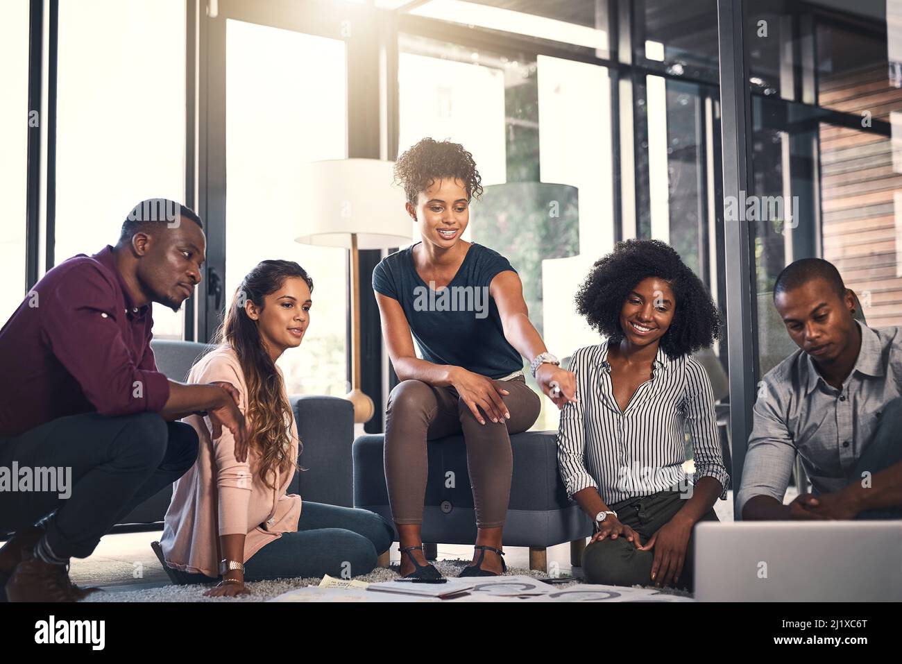 Take a look at the screen for a moment. Shot of a group of young ...