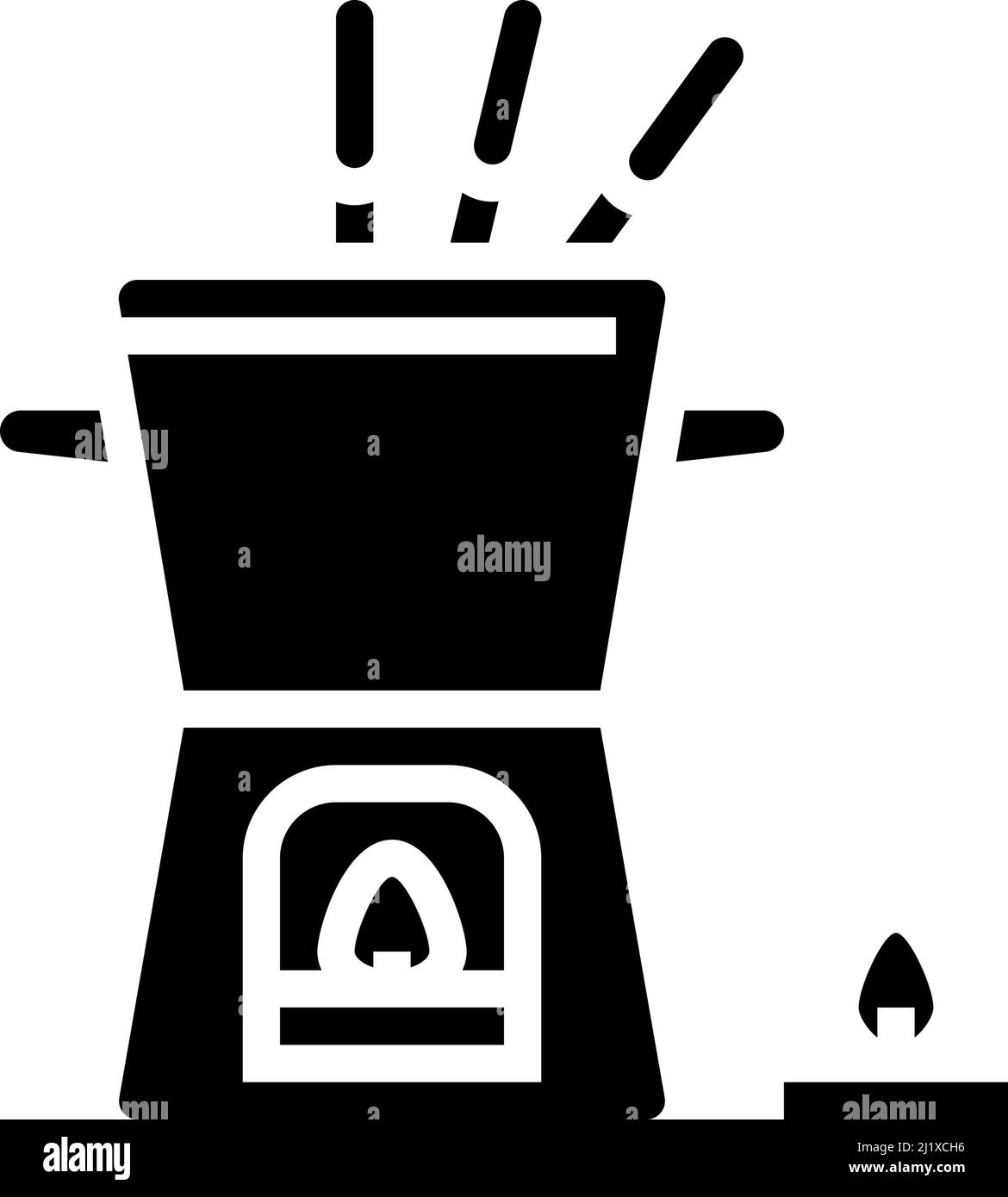 candlelight fondue pot glyph icon vector illustration Stock Vector ...