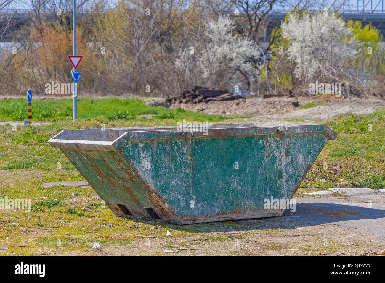 Old Steel Metal Skip Bin Container at Field Stock Photo - Alamy