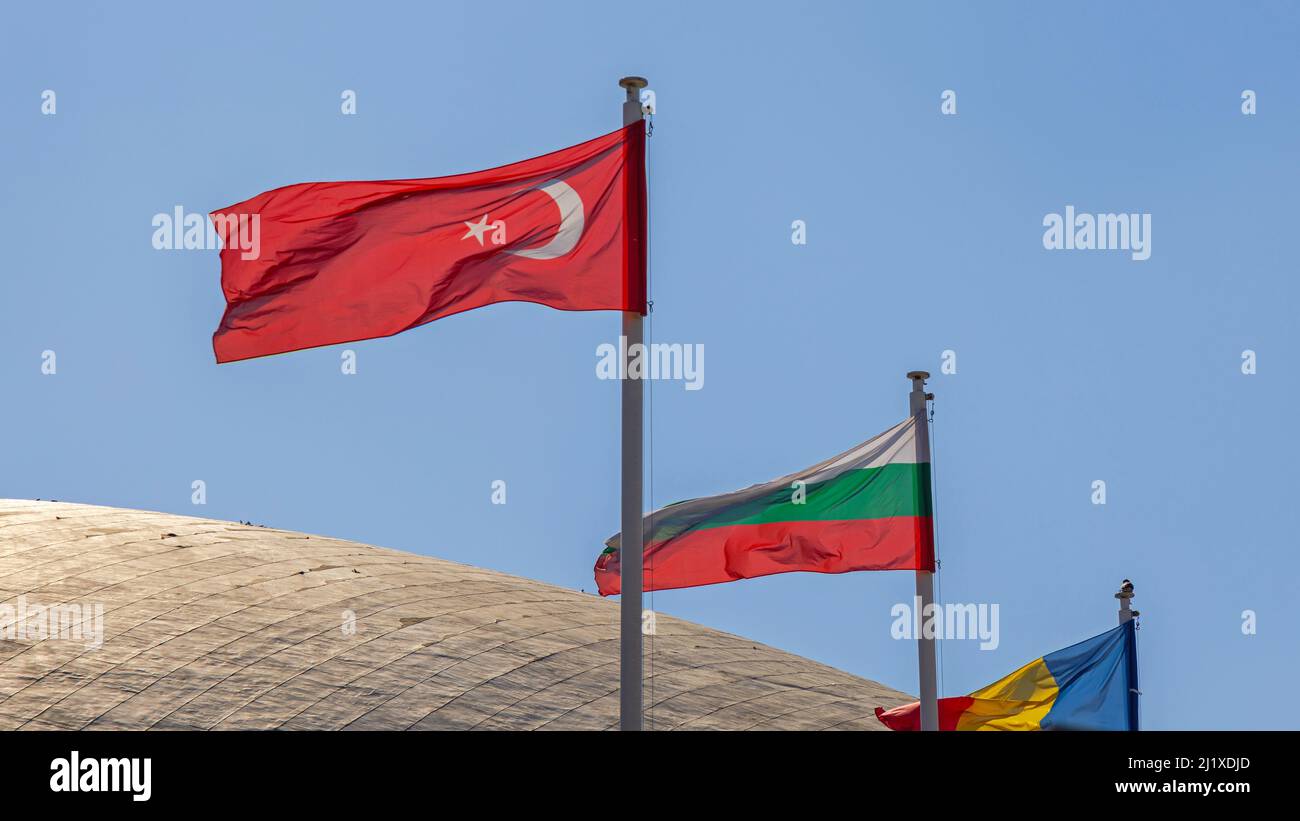 National Flags of Turkey and Bulgaria Countries Together Symbol Stock ...