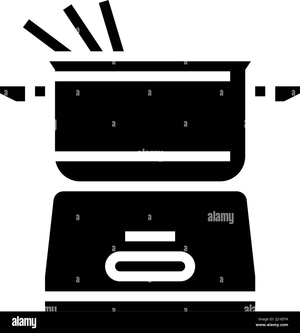 electric fondue pot glyph icon vector illustration Stock Vector Image ...
