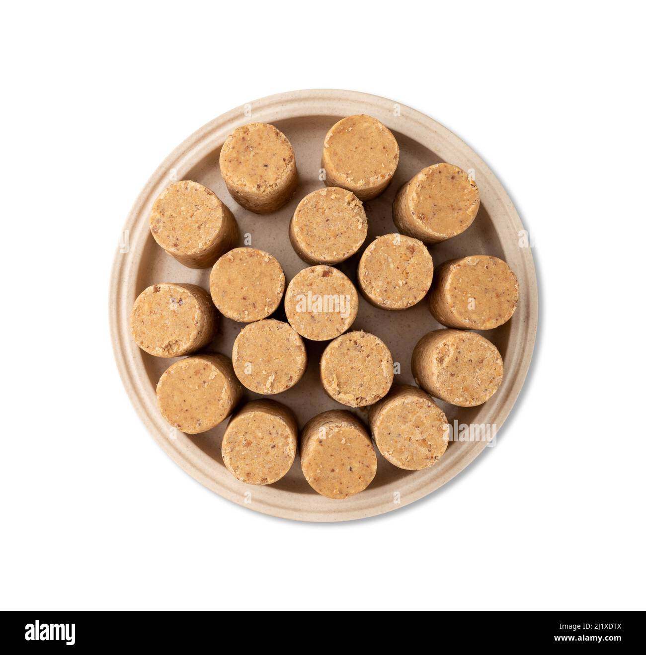 Pacoca, typical brazilian peanut candy and june festival food isolated ...