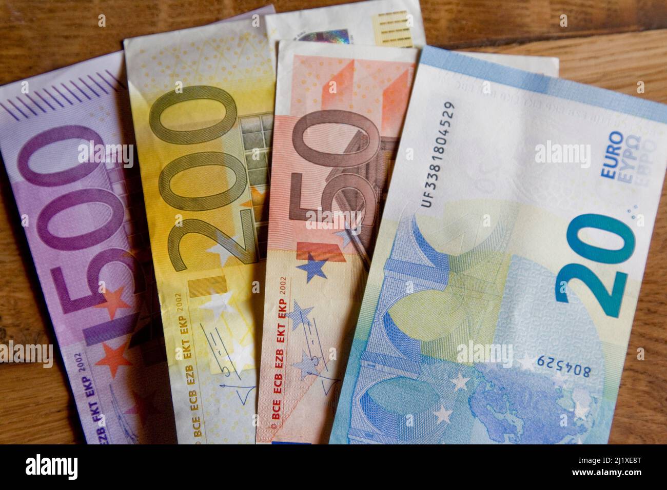 20, 50, 200 and 500 Euro notes Stock Photo - Alamy