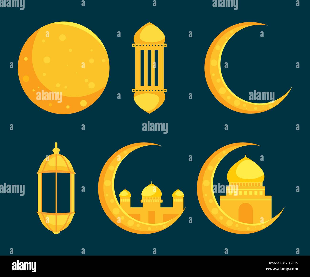 moons and mosque set Stock Vector Image & Art - Alamy