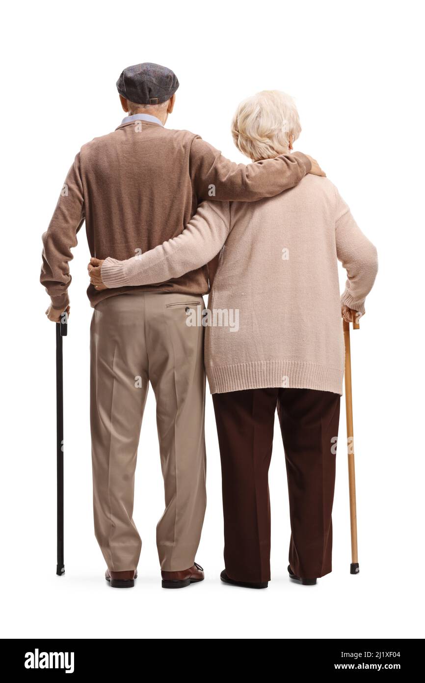 Two elderly people walking canes hi-res stock photography and images ...