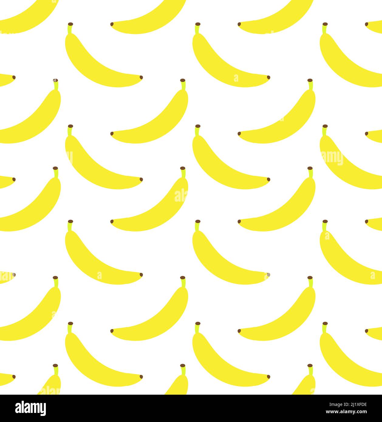 Vector seamless pattern of flat cartoon yellow banana isolated on white ...