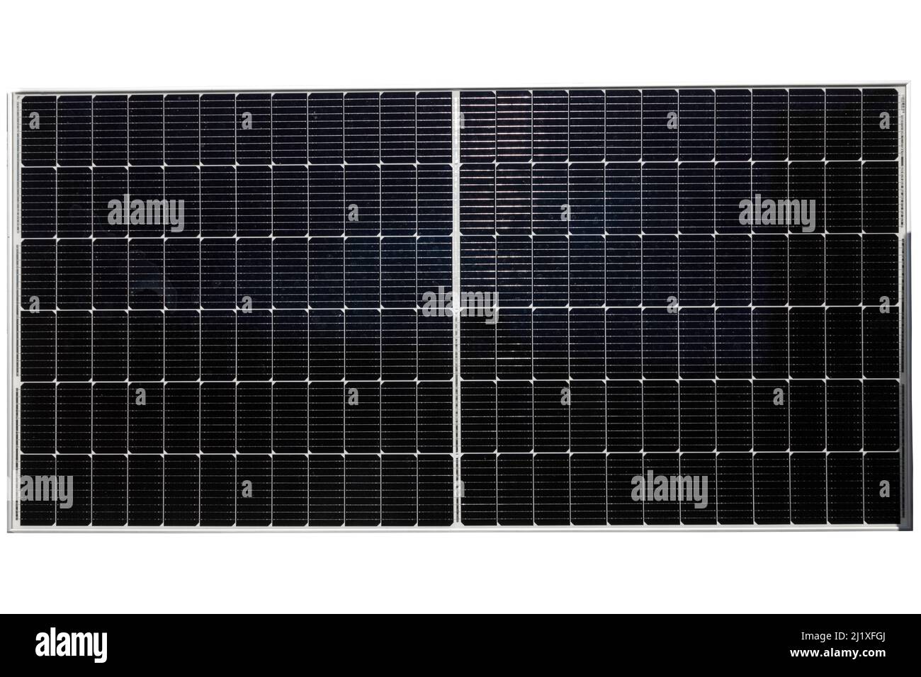 Panel of solar cells generating electricity in solar farm. (Renewable ...