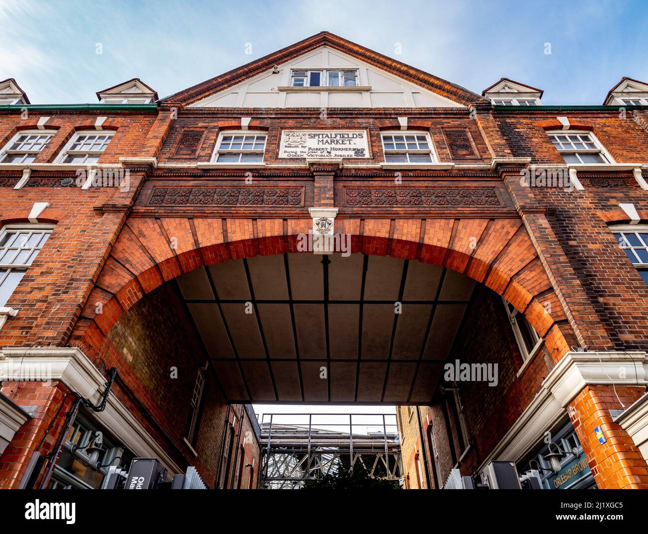 Commercial Street Victorian entrance arch to Spitalfields Market ...
