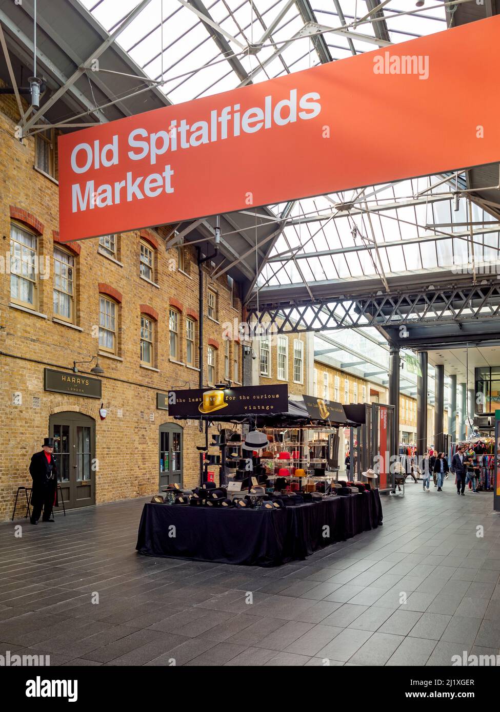 Vintage hat stall in Old Spitalfields Market. London Stock Photo - Alamy