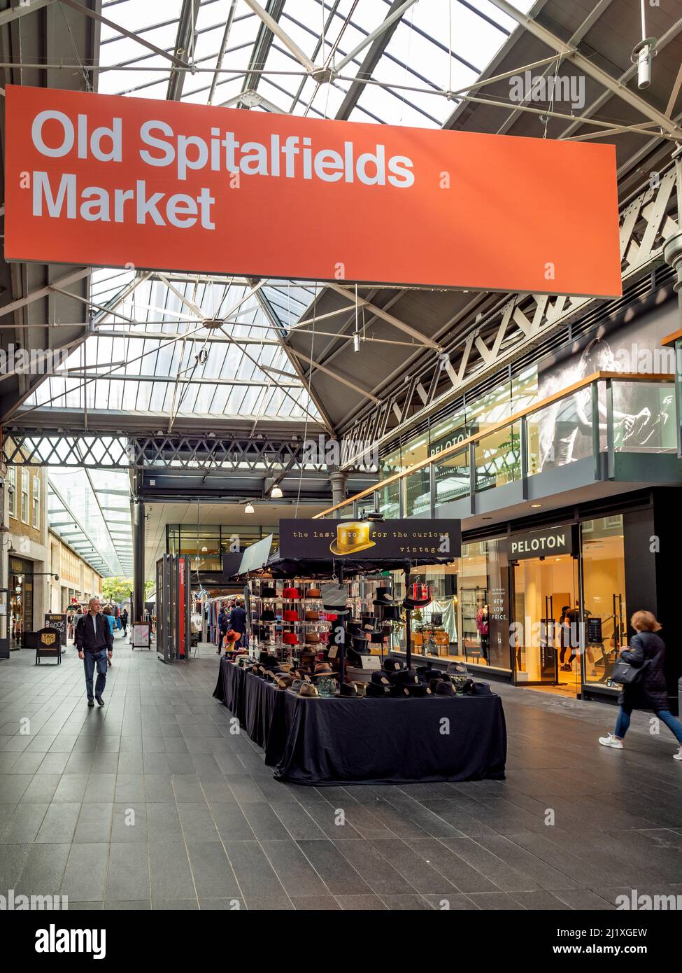 Vintage hat stall in Old Spitalfields Market. London Stock Photo - Alamy