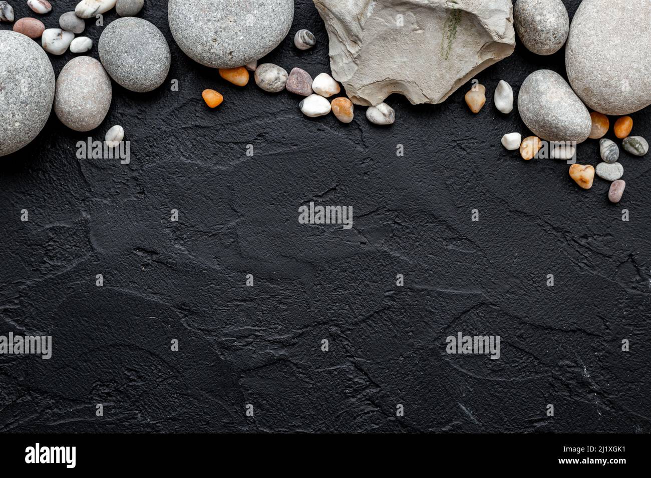 Set of different mineral stones. Natural rocks top view Stock Photo - Alamy
