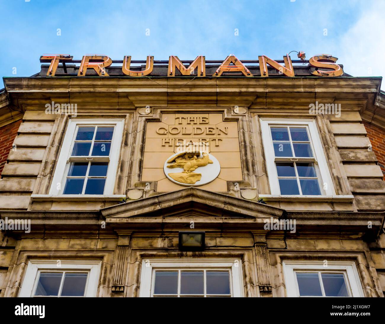 Exterior façade of The Golden Heart a grade II listed pub in ...