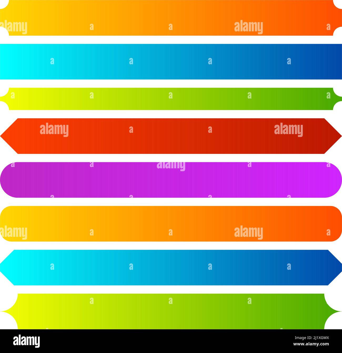 Banner, button, bar shapes with blank, empty space design element ...