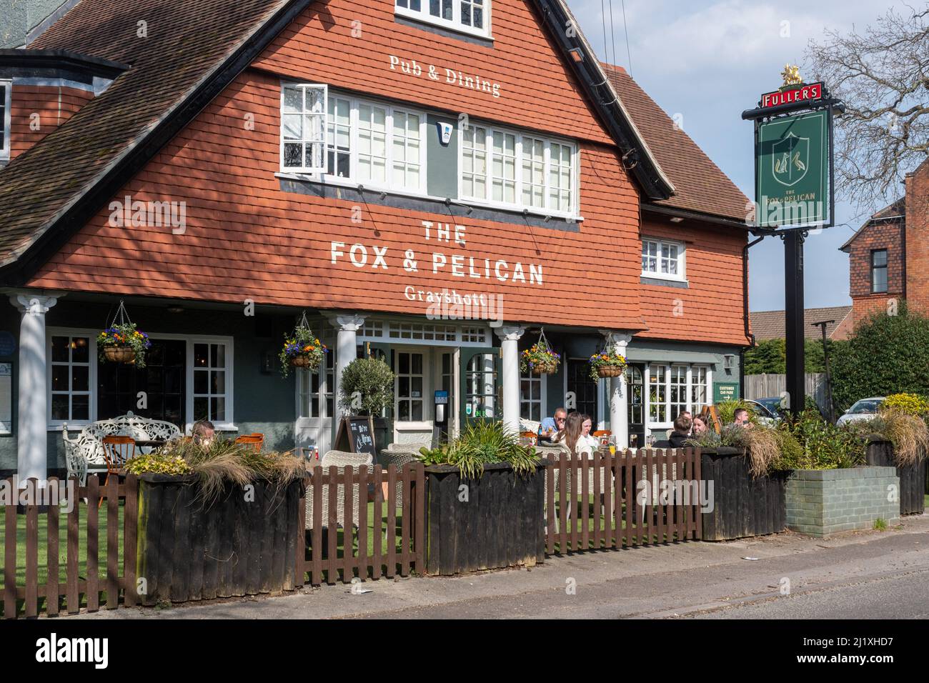 The Fox & Pelican pub in Grayshott village, Hampshire, England, UK ...