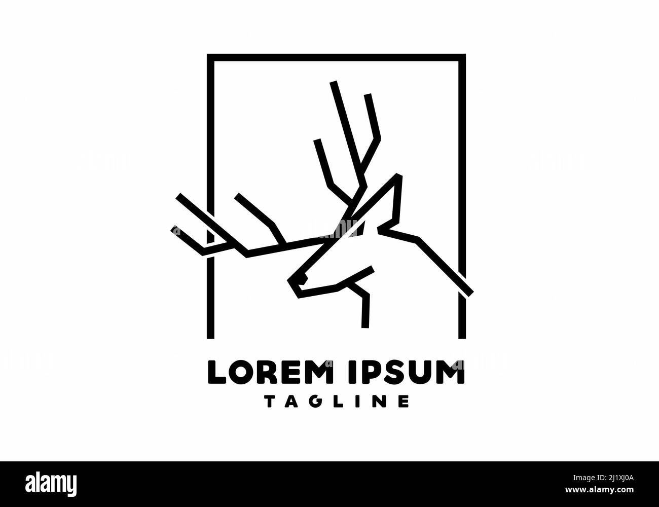 Deer antlers line art Stock Vector Images - Alamy