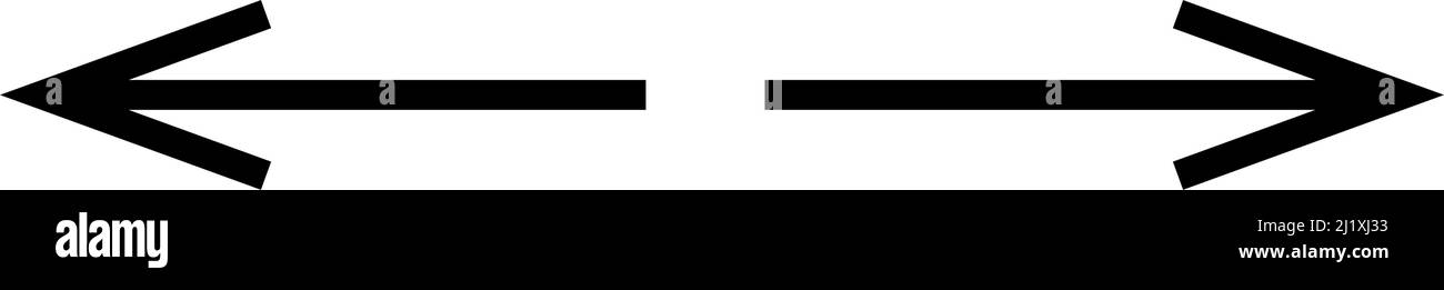 Left and right arrow, pointer, cursor in opposite direction ...