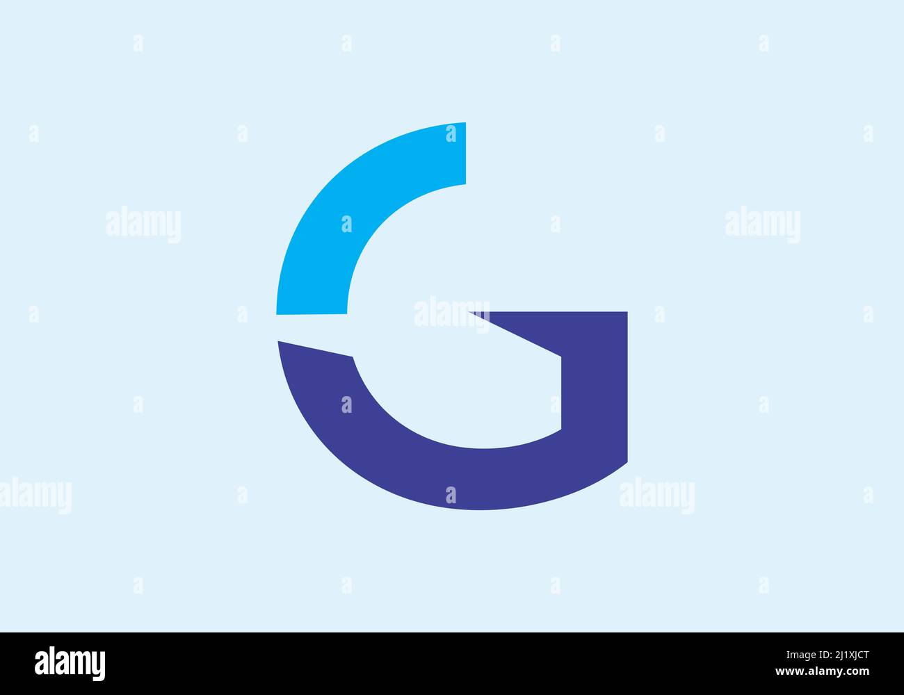 Blue color of unique G initial letter design Stock Vector Image & Art ...