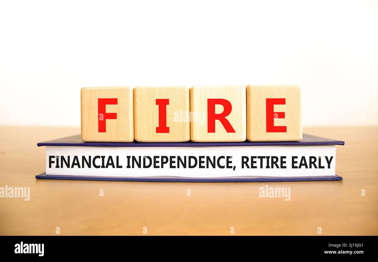 FIRE financial independence retire early symbol. Concept words FIRE ...