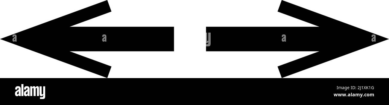 Left and right arrow, pointer, cursor in opposite direction ...