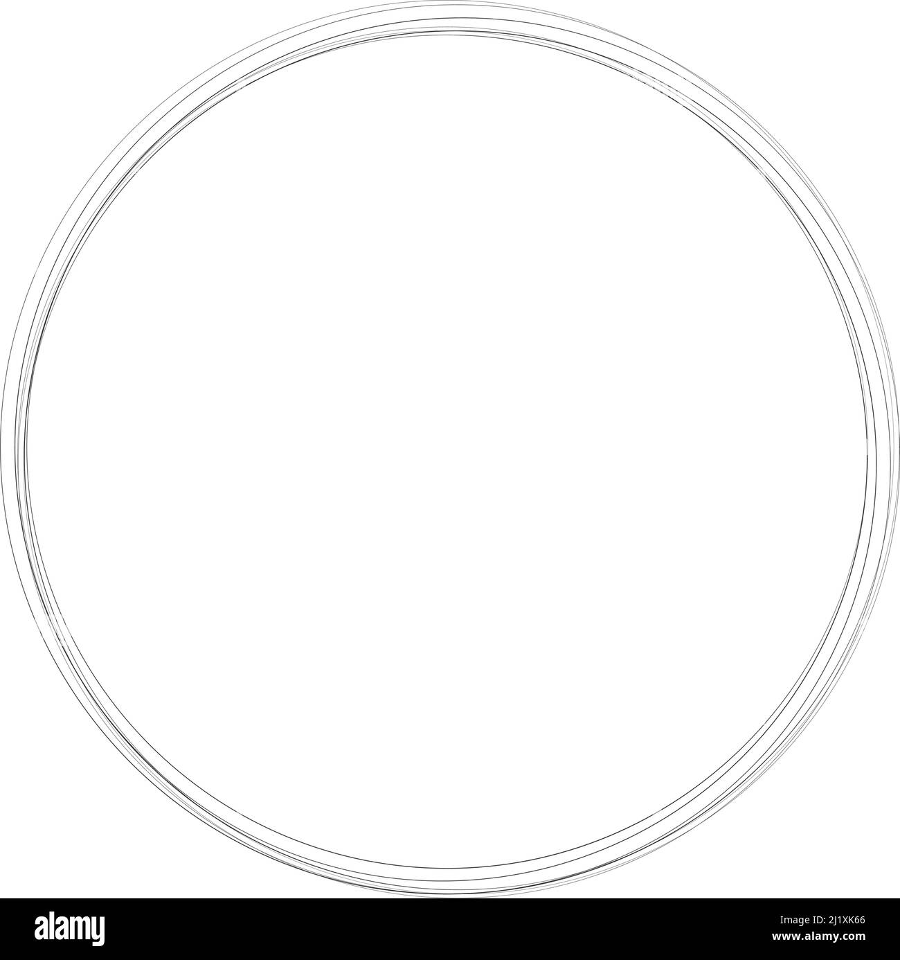 Random circles with hand drawn, free hand drawing effect. Concentric ...