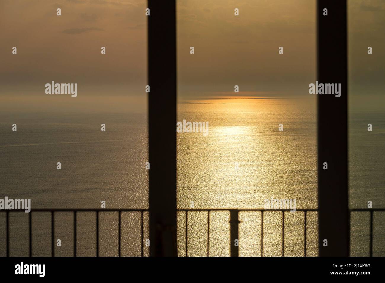 Looking out from a flat through the windows and across the sparkling ...