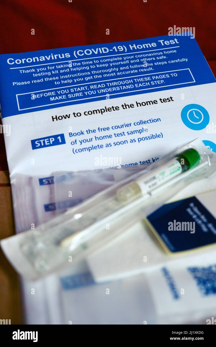 A Covid-19 Coronavirus test kit that has been posted out to a person ...