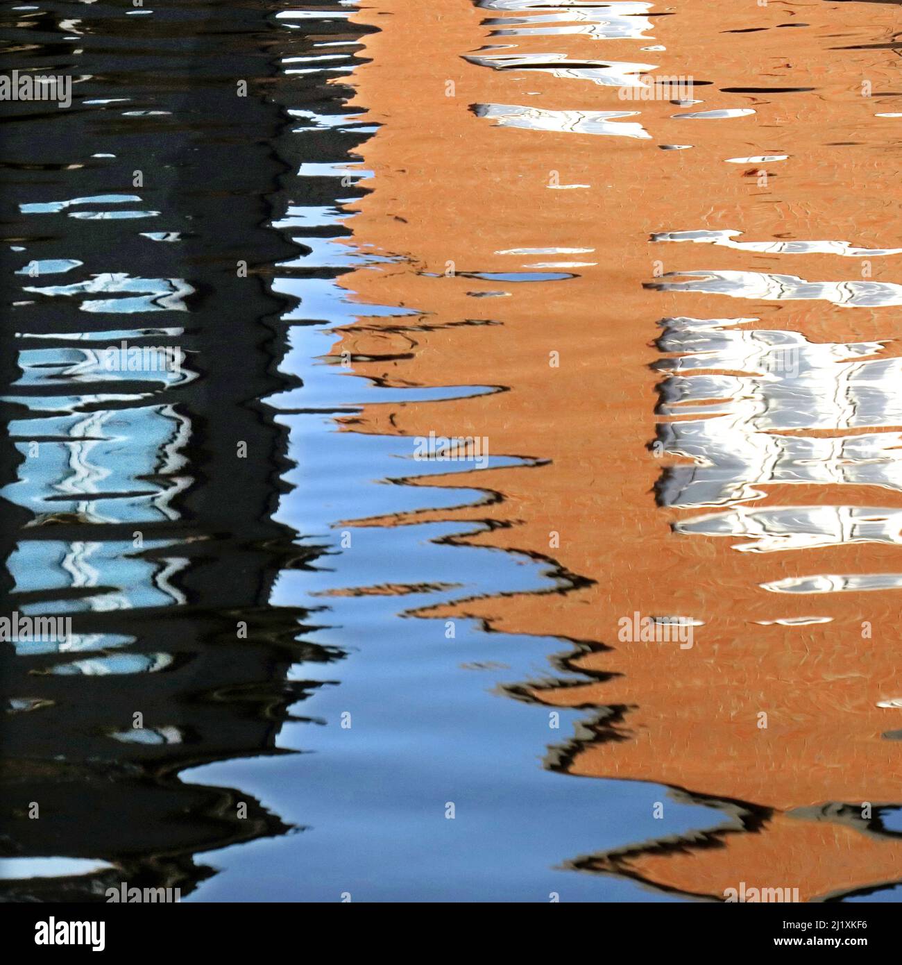 Abstract photograph, a play on light showing reflected pattern, line ...