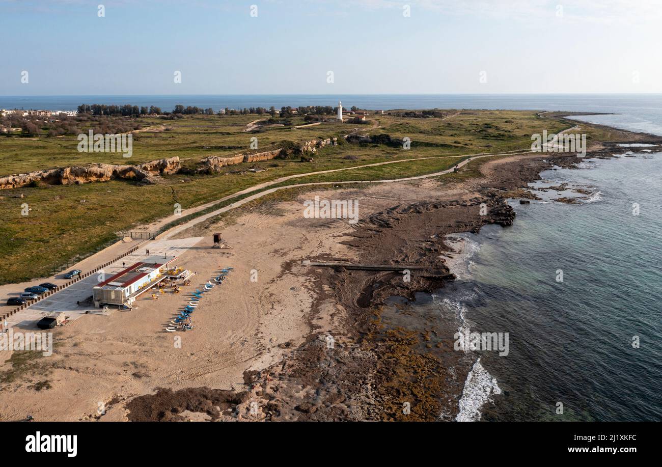 Aerial view paphos lighthouse beach hi-res stock photography and images ...