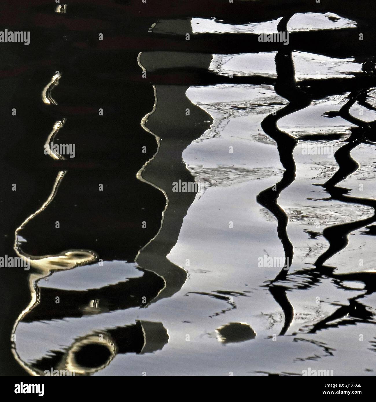 Abstract photograph, a play on light showing reflected pattern, line ...