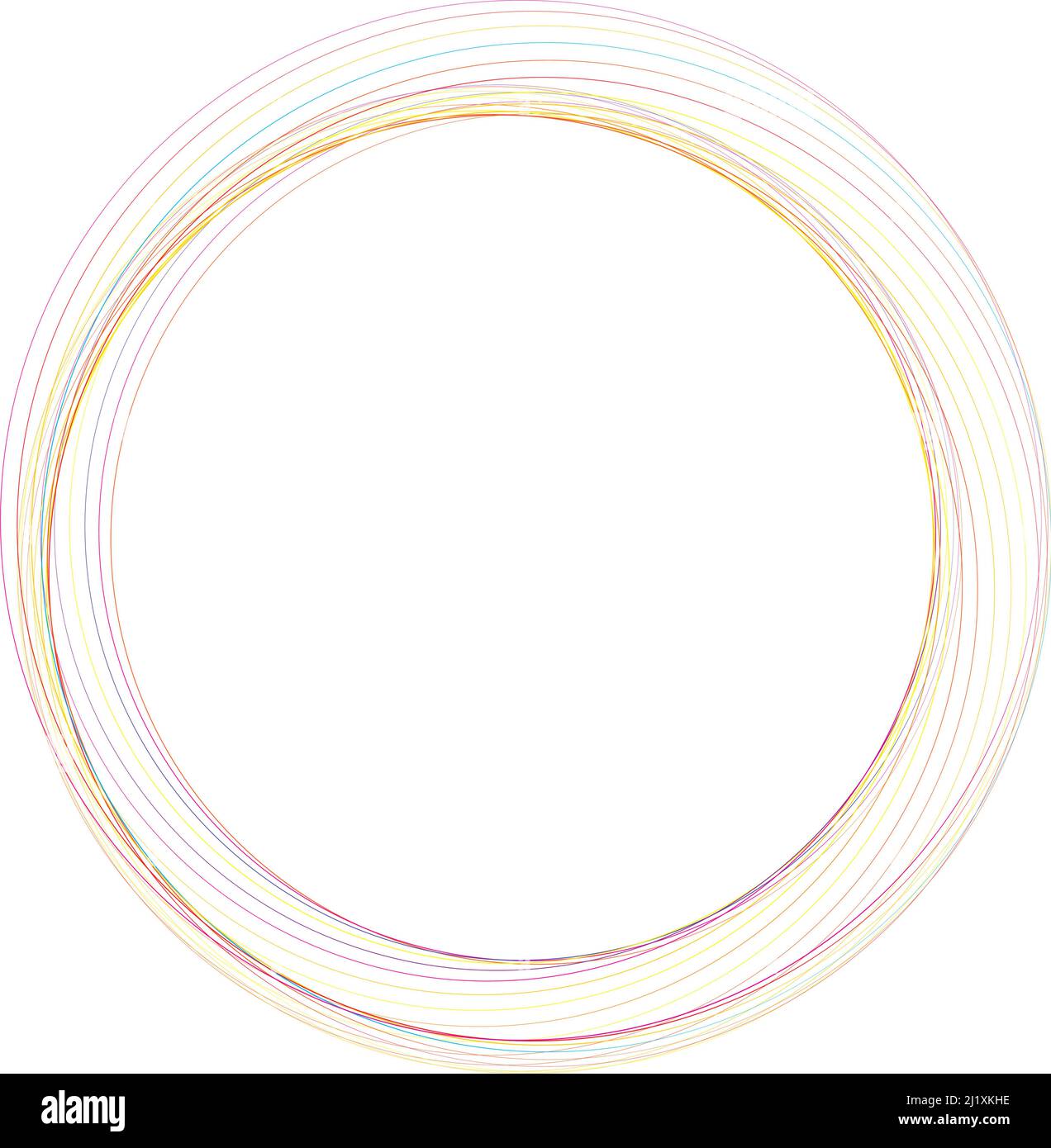 Random circles with hand drawn, free hand drawing effect. Concentric ...