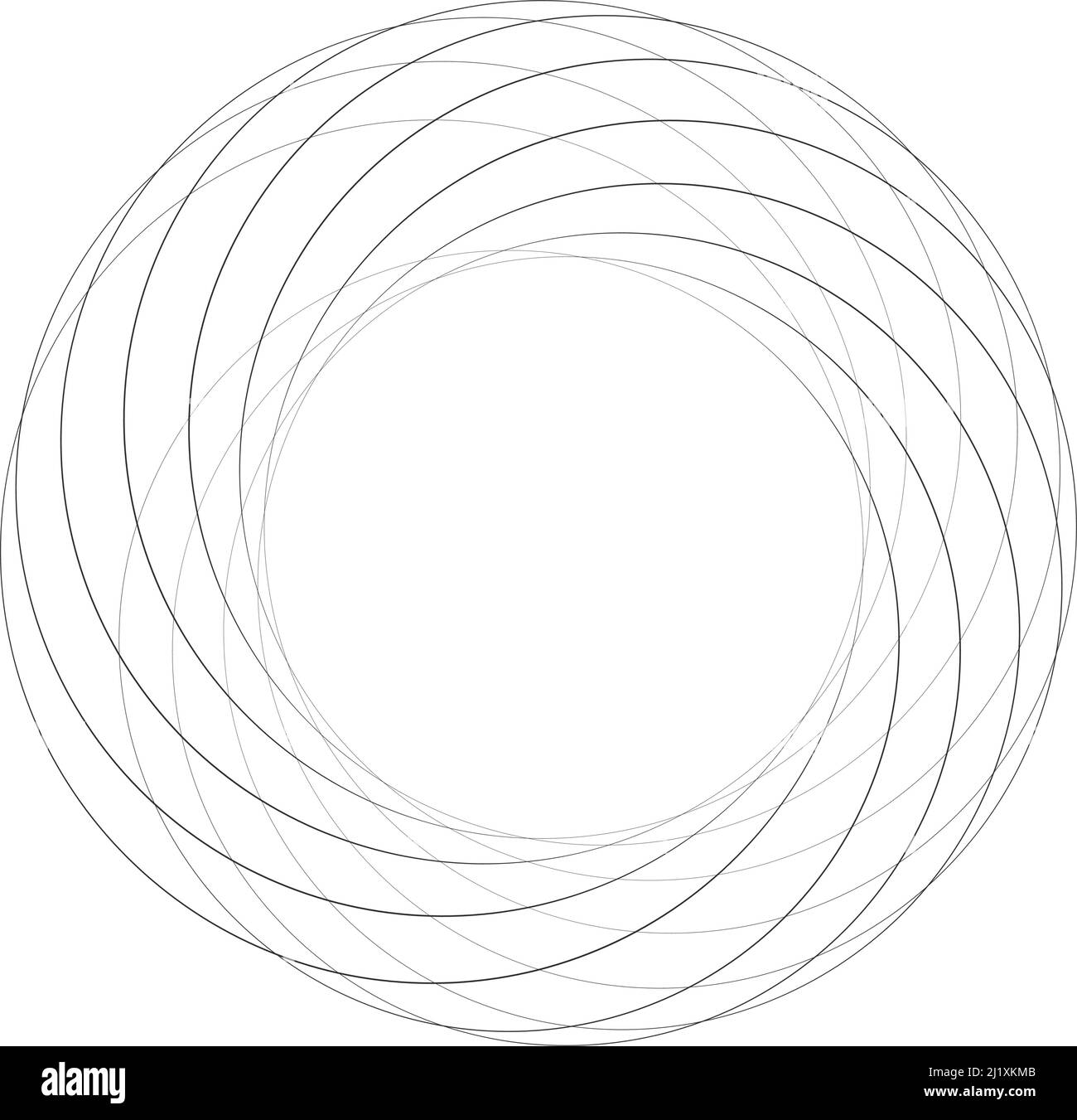 Random circles with hand drawn, free hand drawing effect. Concentric ...
