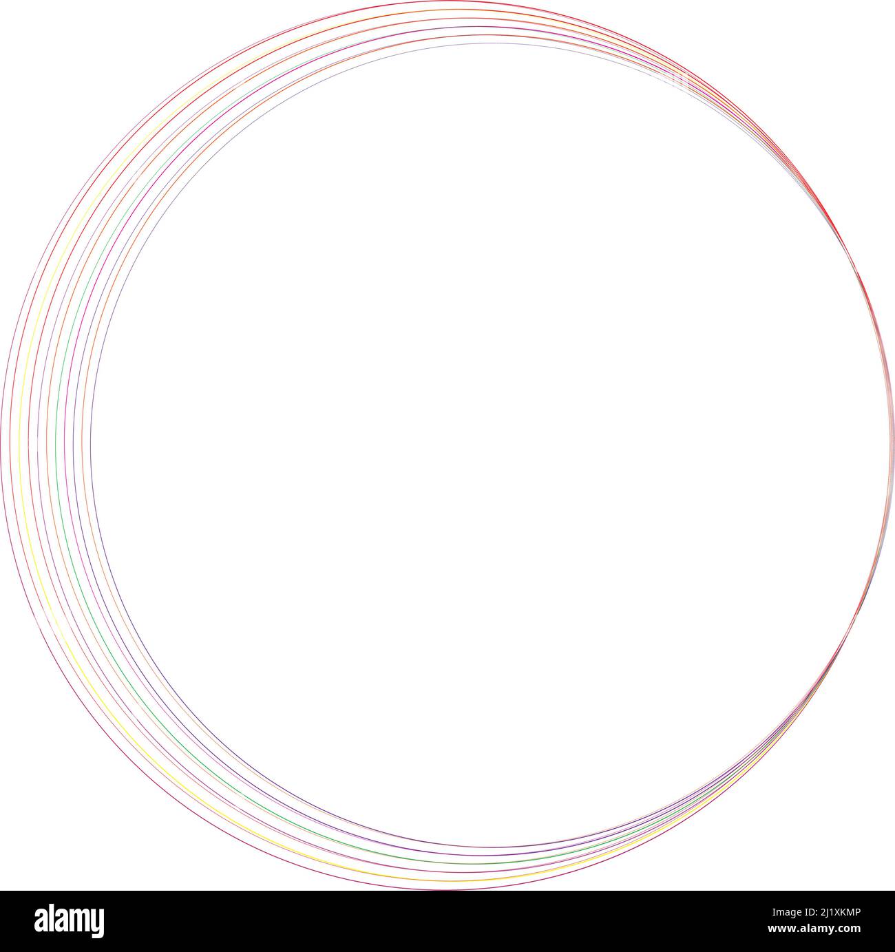Random circles with hand drawn, free hand drawing effect. Concentric ...