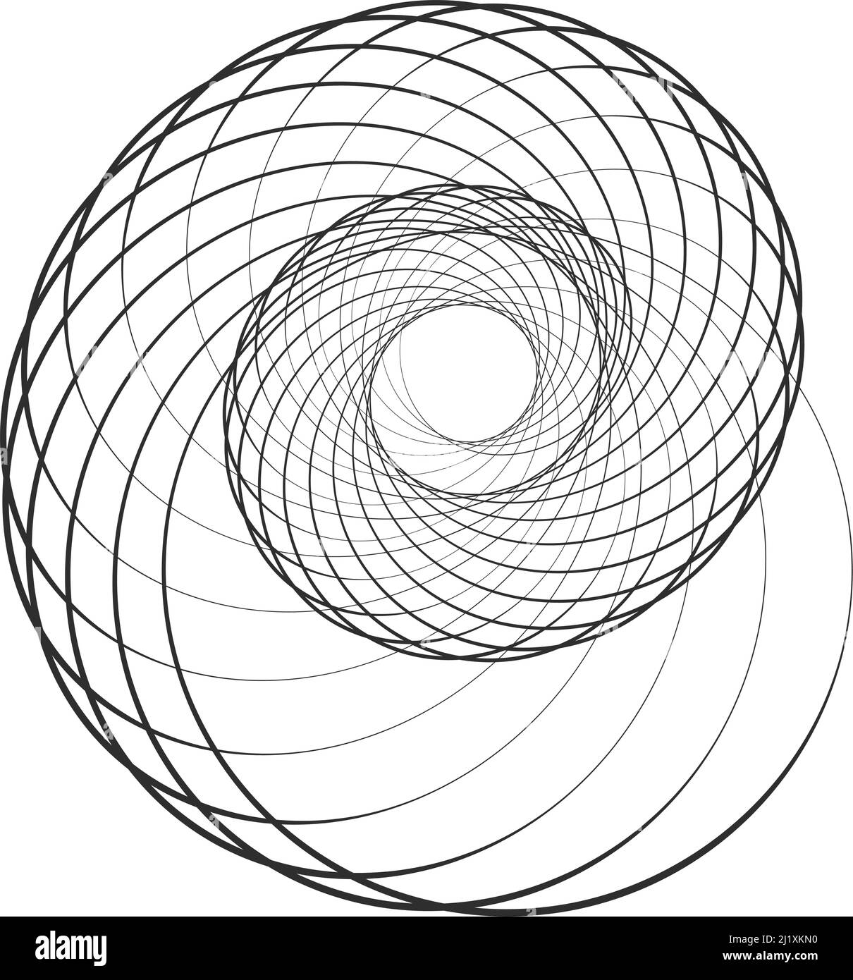 Random circles with hand drawn, free hand drawing effect. Concentric ...