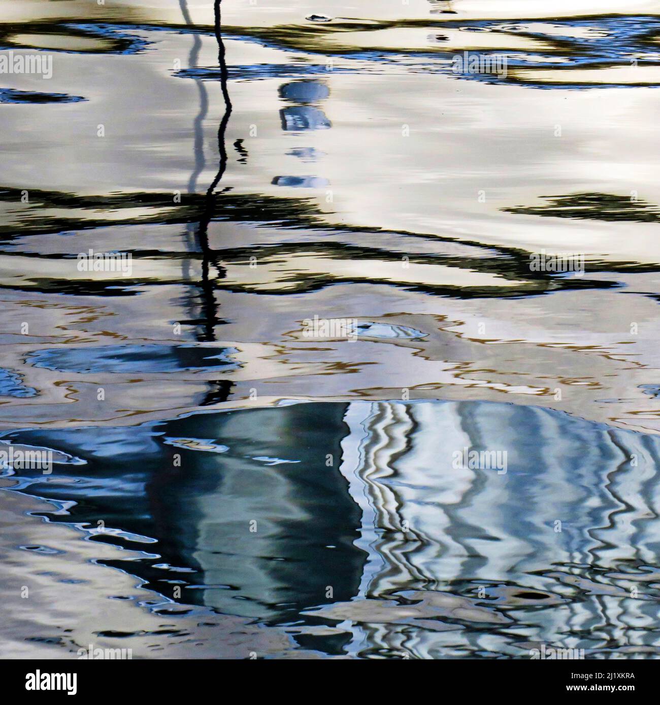 British waterway abstract photograph showing reflected pattern, texture ...