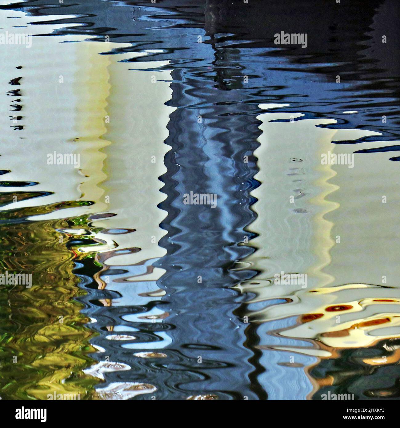 British waterway abstract photograph showing reflected pattern, texture ...