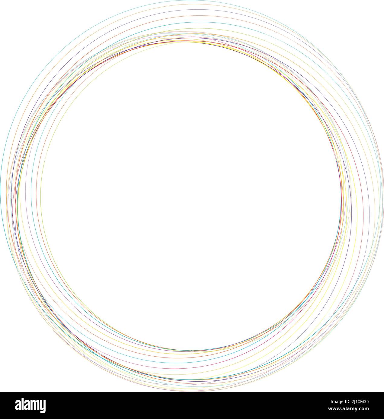 Random circles with hand drawn, free hand drawing effect. Concentric ...