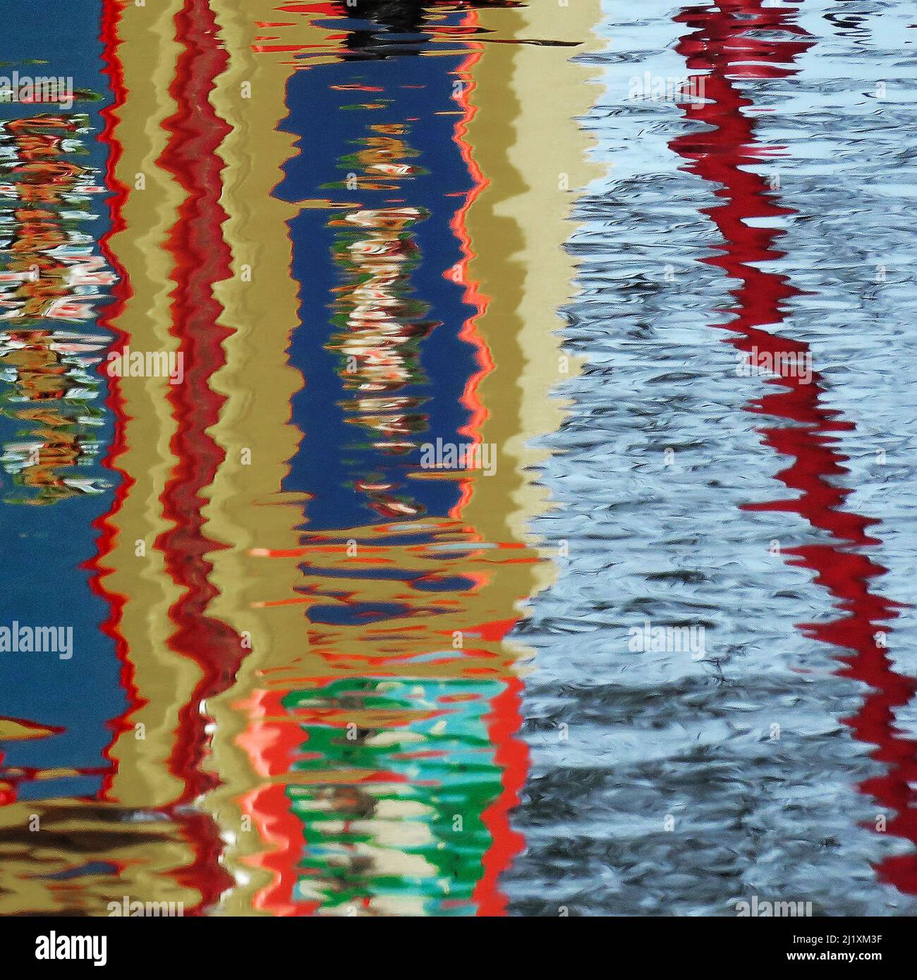 British waterway abstract photograph showing reflected pattern, texture ...