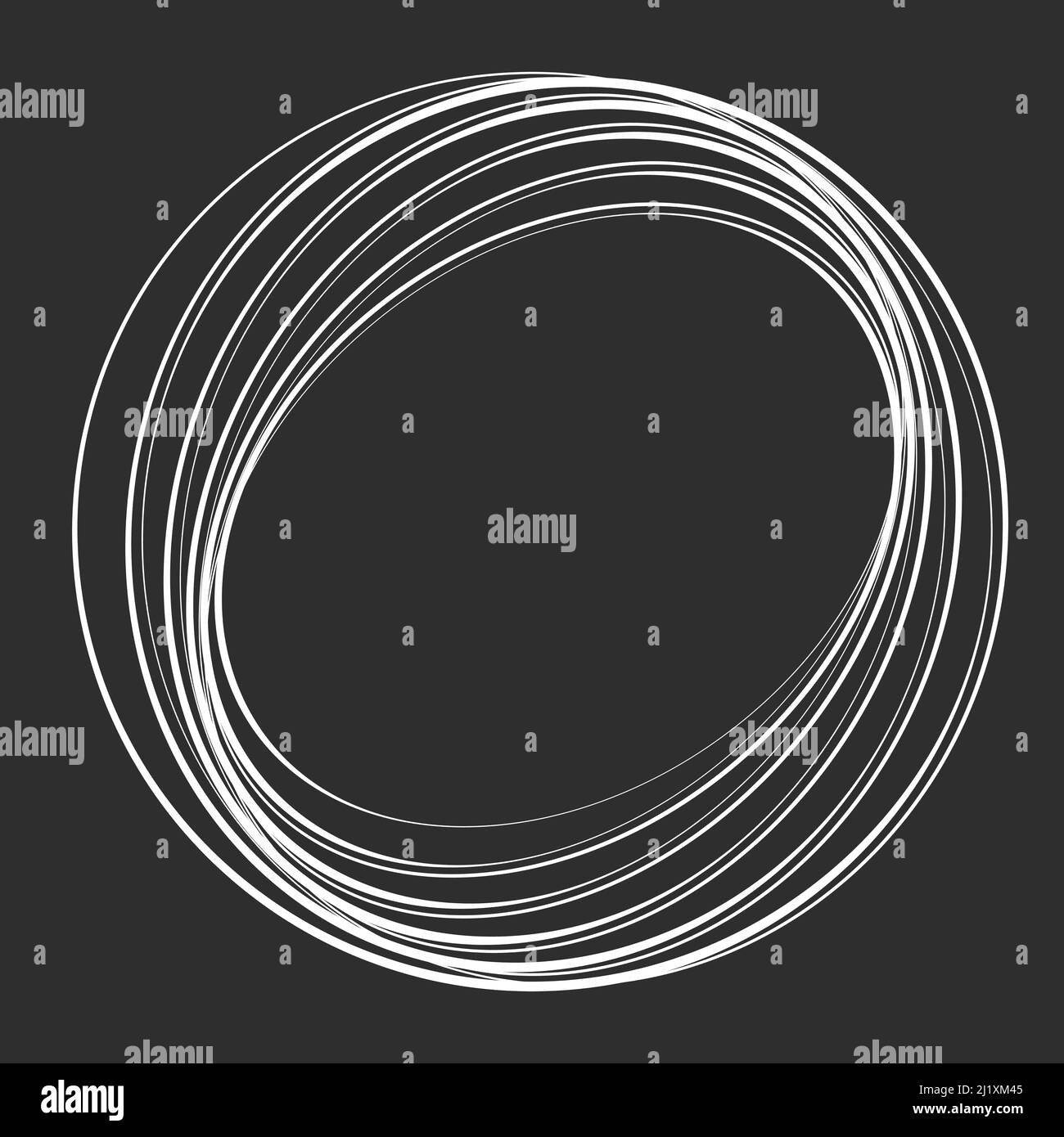 Random circles with hand drawn, free hand drawing effect. Concentric ...