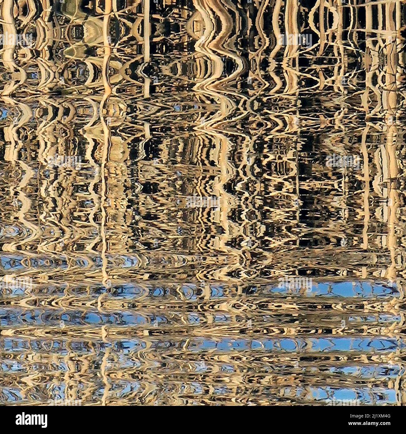 Waterway abstract photograph showing reflected pattern, texture, shape ...