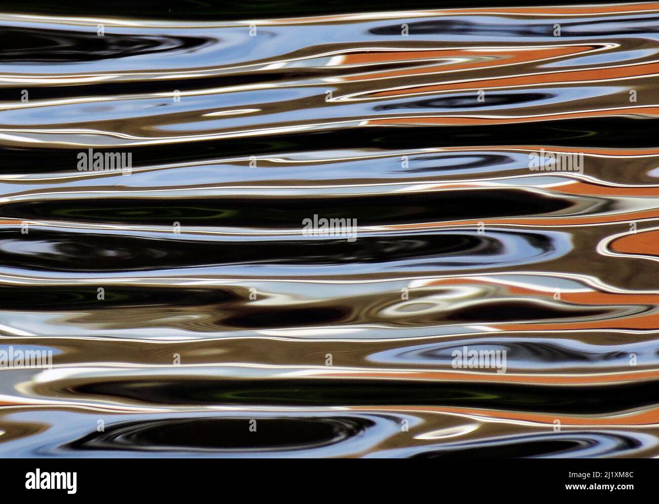 British waterway abstract photograph showing reflected pattern, texture ...