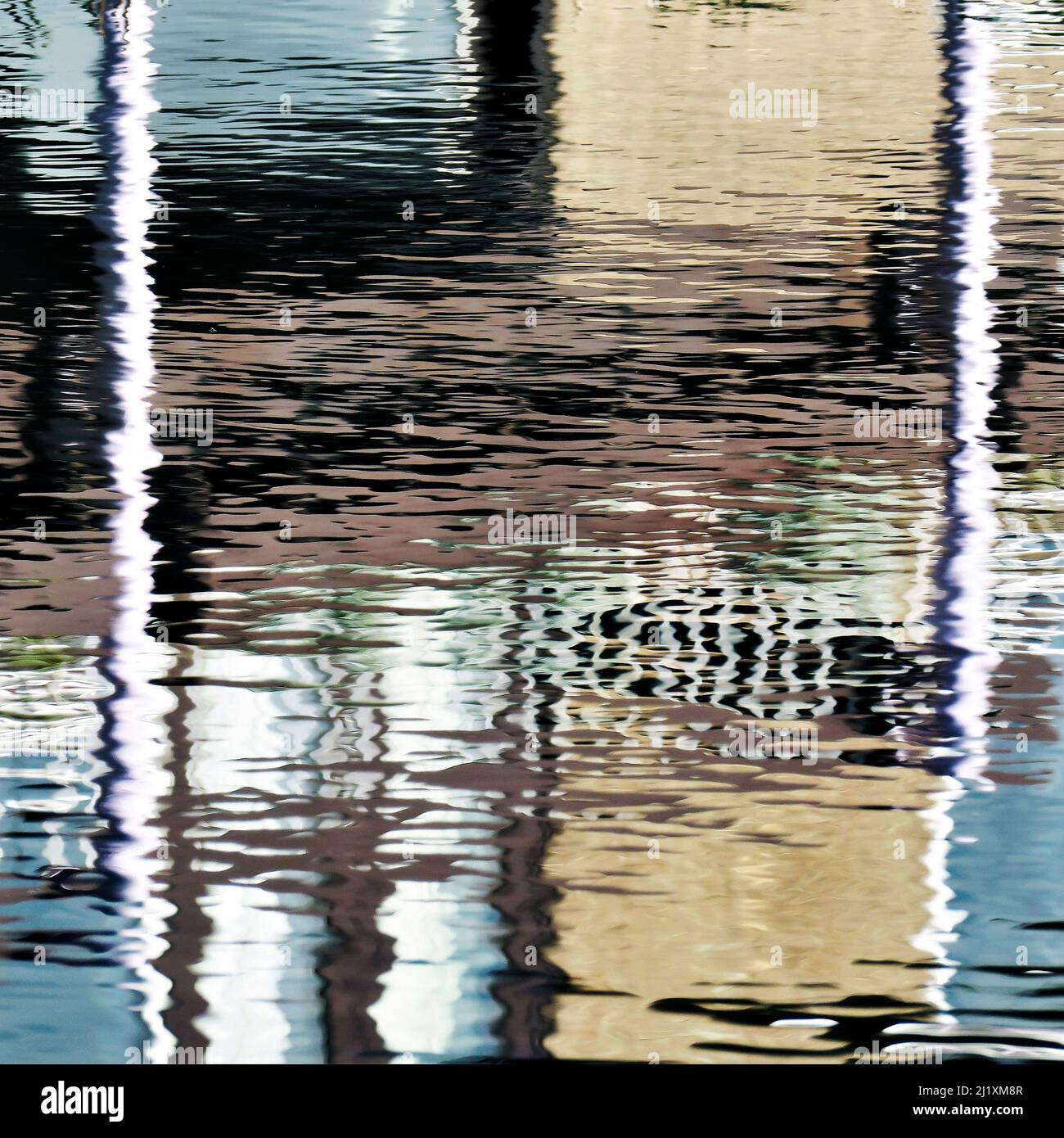 British waterway abstract photograph showing reflected pattern, texture ...