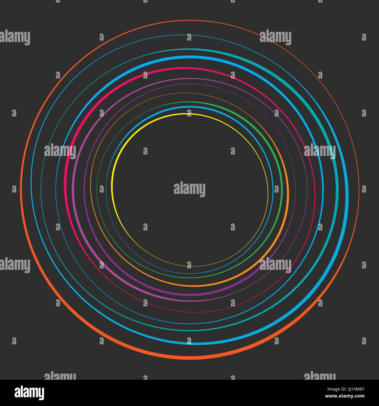 Random circles with hand drawn, free hand drawing effect. Concentric ...