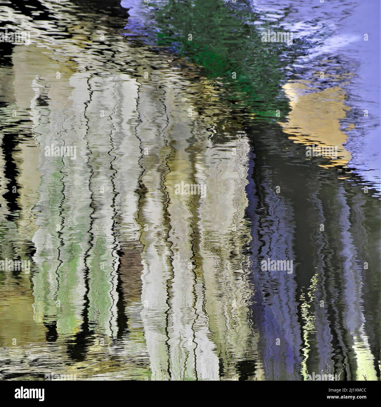 British waterway abstract photograph showing reflected pattern, texture ...