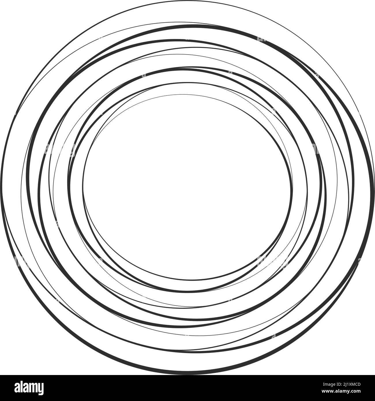 Random circles with hand drawn, free hand drawing effect. Concentric ...