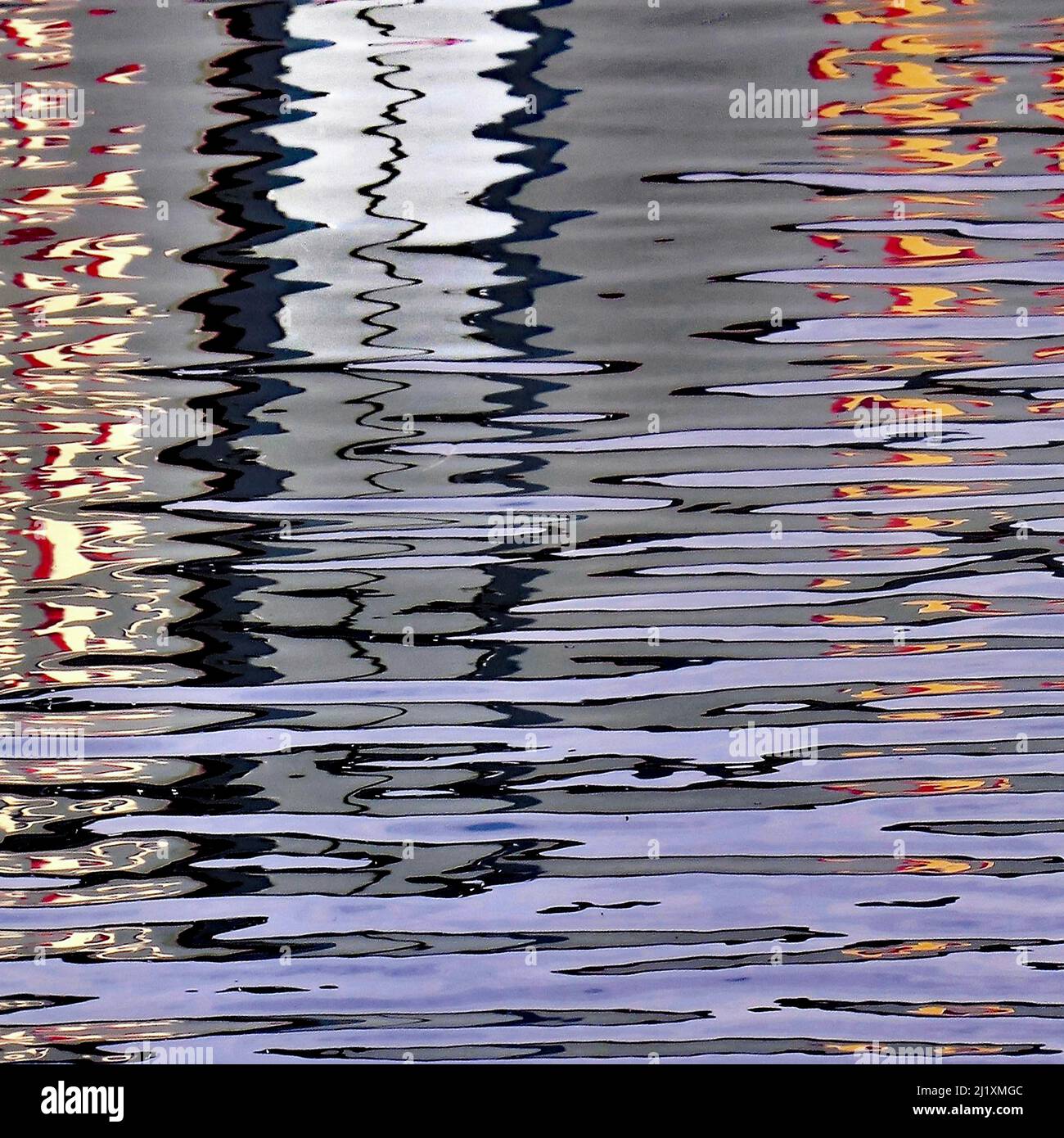 British waterway abstract photograph showing reflected pattern, texture ...