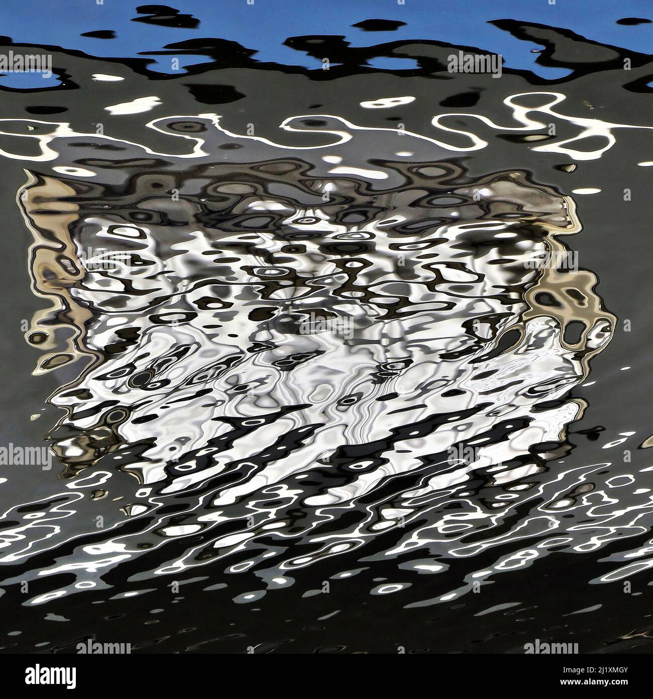 British waterway abstract photograph showing reflected pattern, texture ...